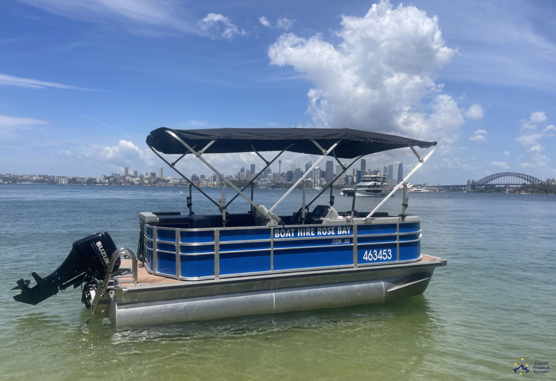 17ft Pontoon - Self-Drive Boat Hire -Sydney Harbour Cruises